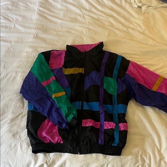 Jackets & Coats | Colorful Retro Windbreaker Jacket | Poshmark